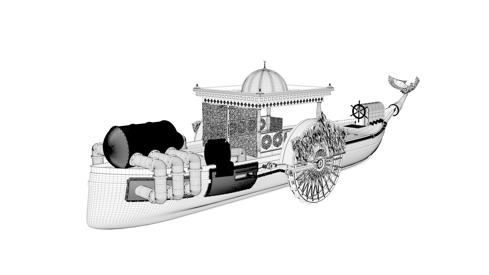 Ottoman Boat Steampunk Model - TurboSquid 1301129