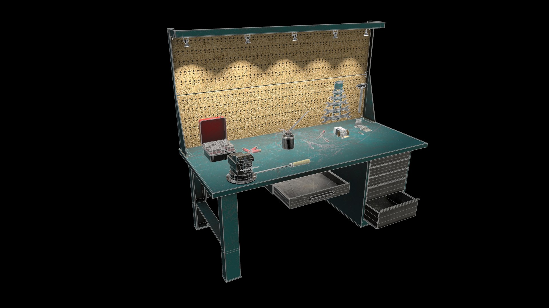 Weapon Workbench With Tools 3D Model - TurboSquid 1793818