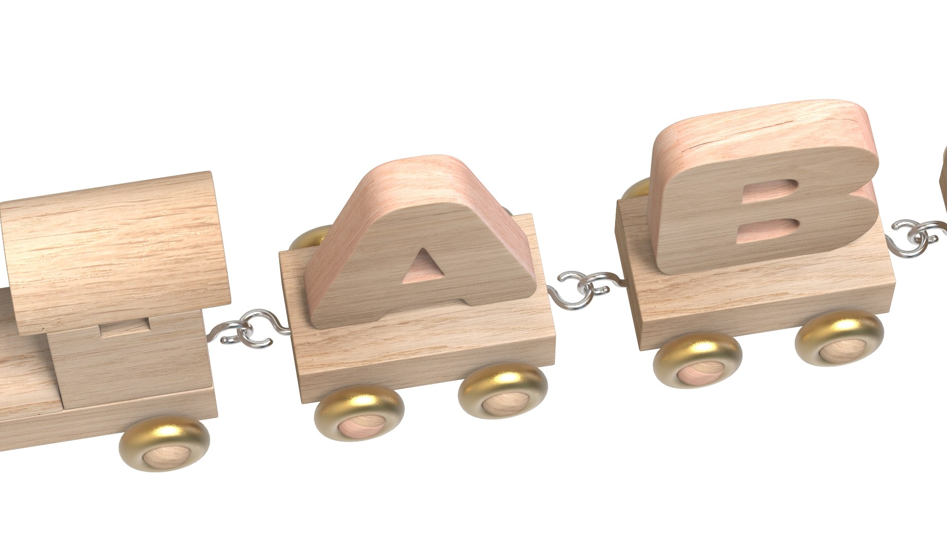 3D Wooden Train Alphabet model - TurboSquid 1721920