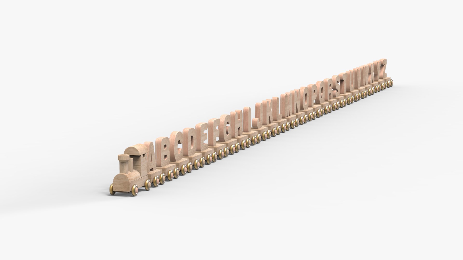 3D Wooden Train Alphabet model - TurboSquid 1721920