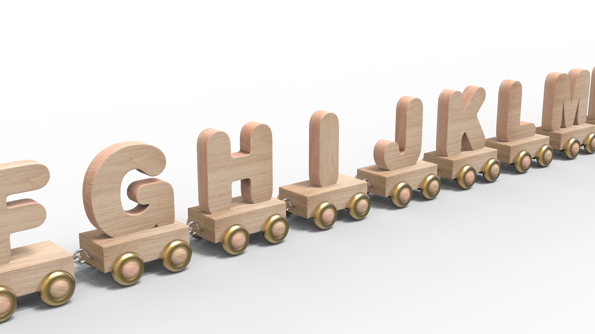 3D Wooden Train Alphabet model - TurboSquid 1721920