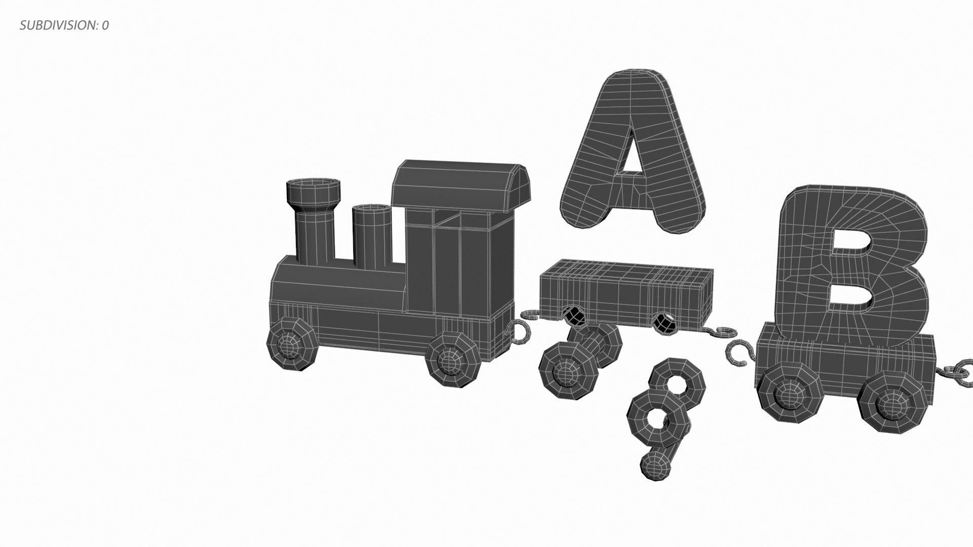 3D Wooden Train Alphabet model - TurboSquid 1721920