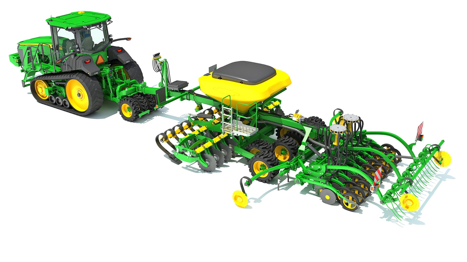 Tractor With Seed Drill 3D Model - TurboSquid 1732528