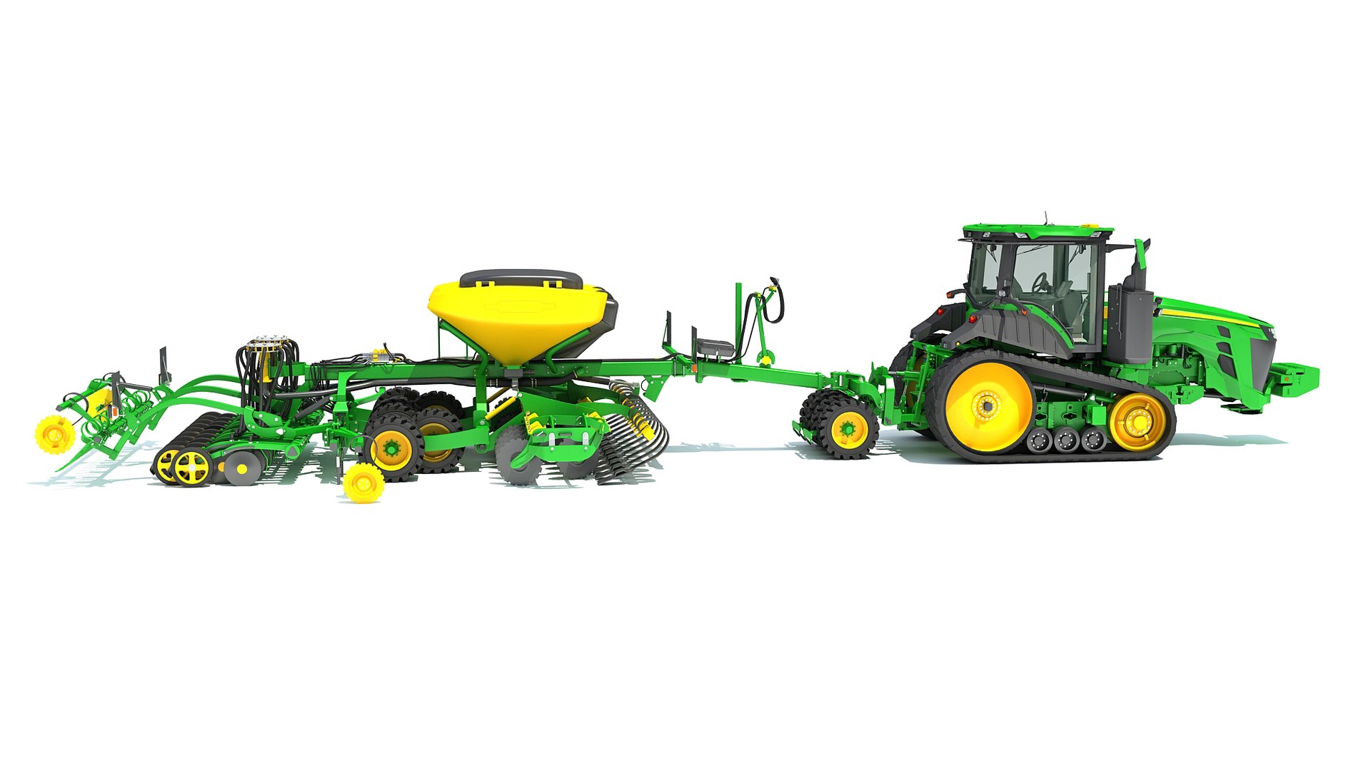 Tractor with Seed Drill 3D model - TurboSquid 1732528