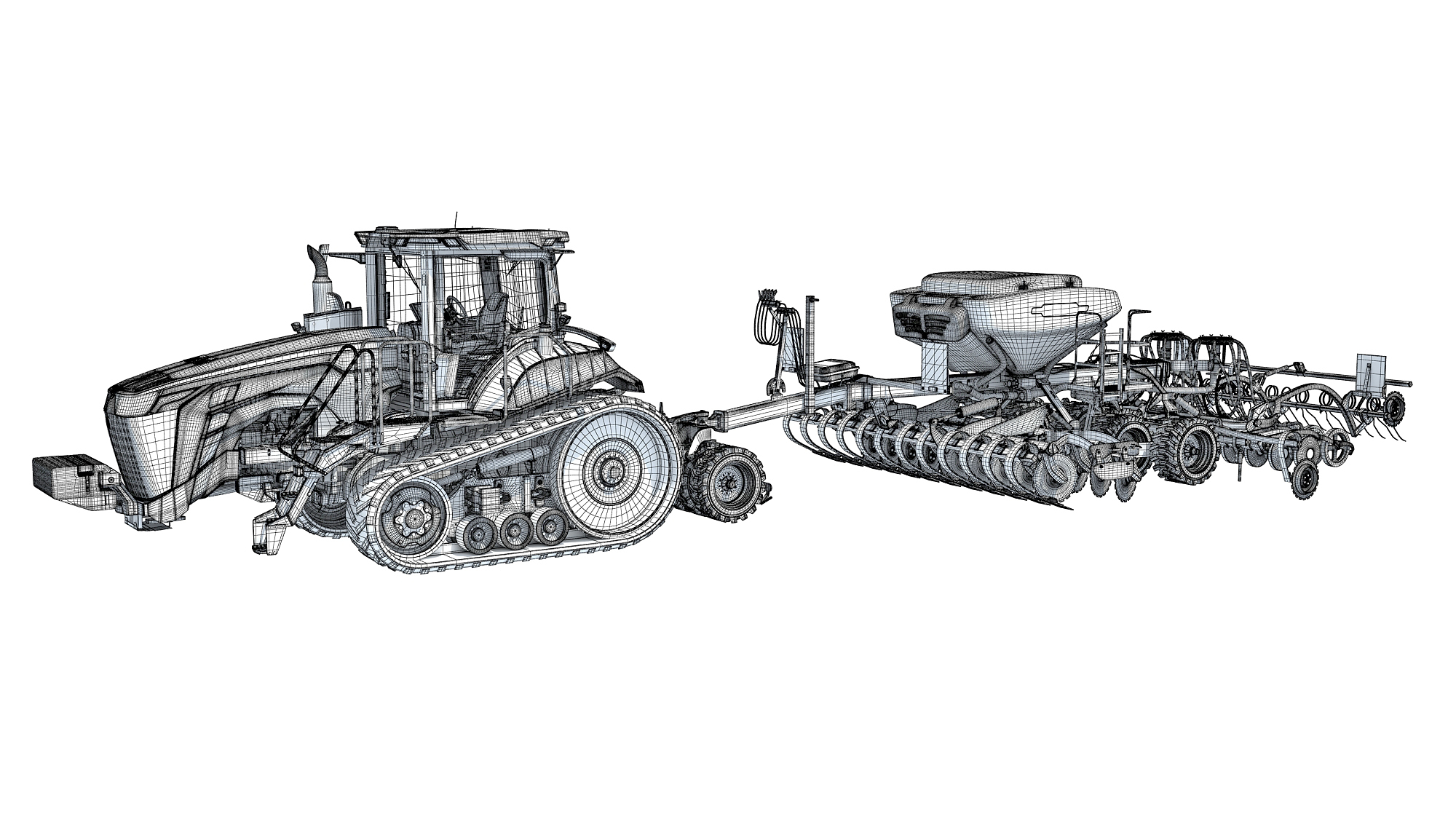 Traktor mit Sämaschine 3D-Modell - TurboSquid 1732528
