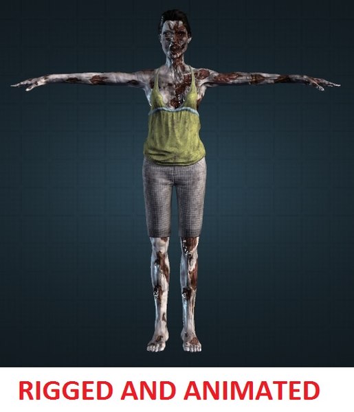 3d model female zombie