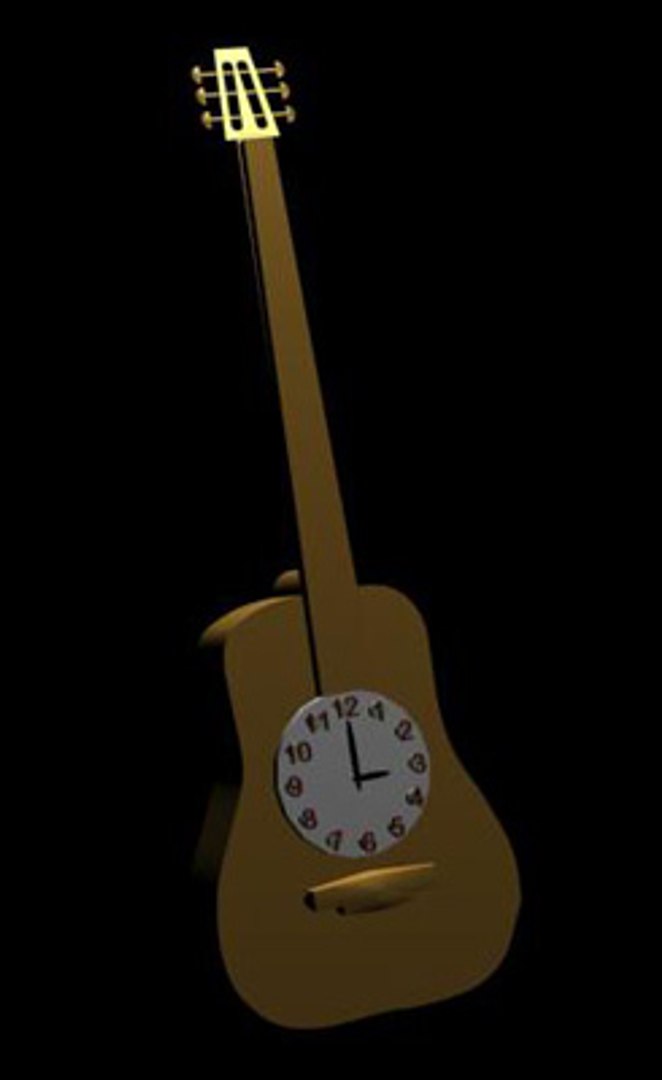Free Guitar Clock 3d Model
