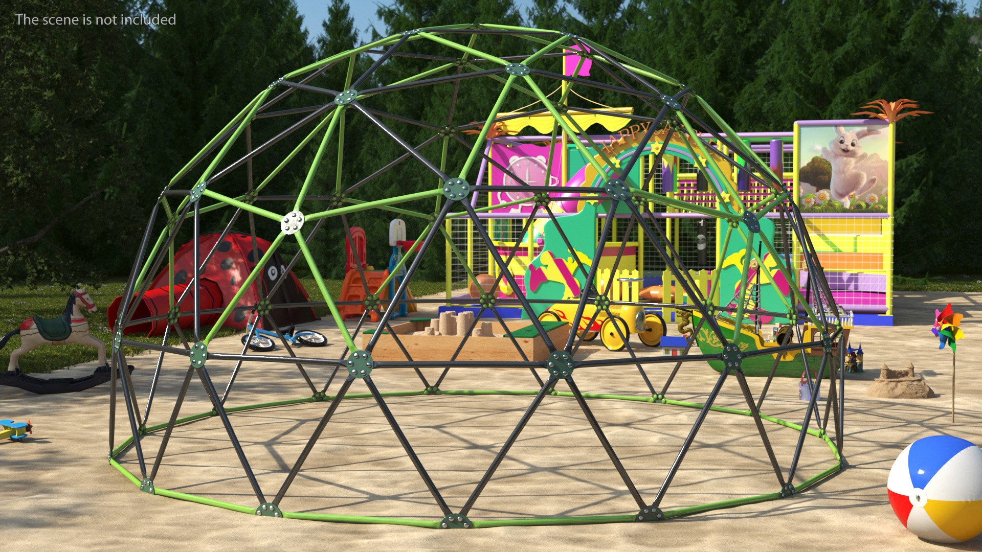 Playground Kids Climbing-Dome Green 3D Model - TurboSquid 1980711