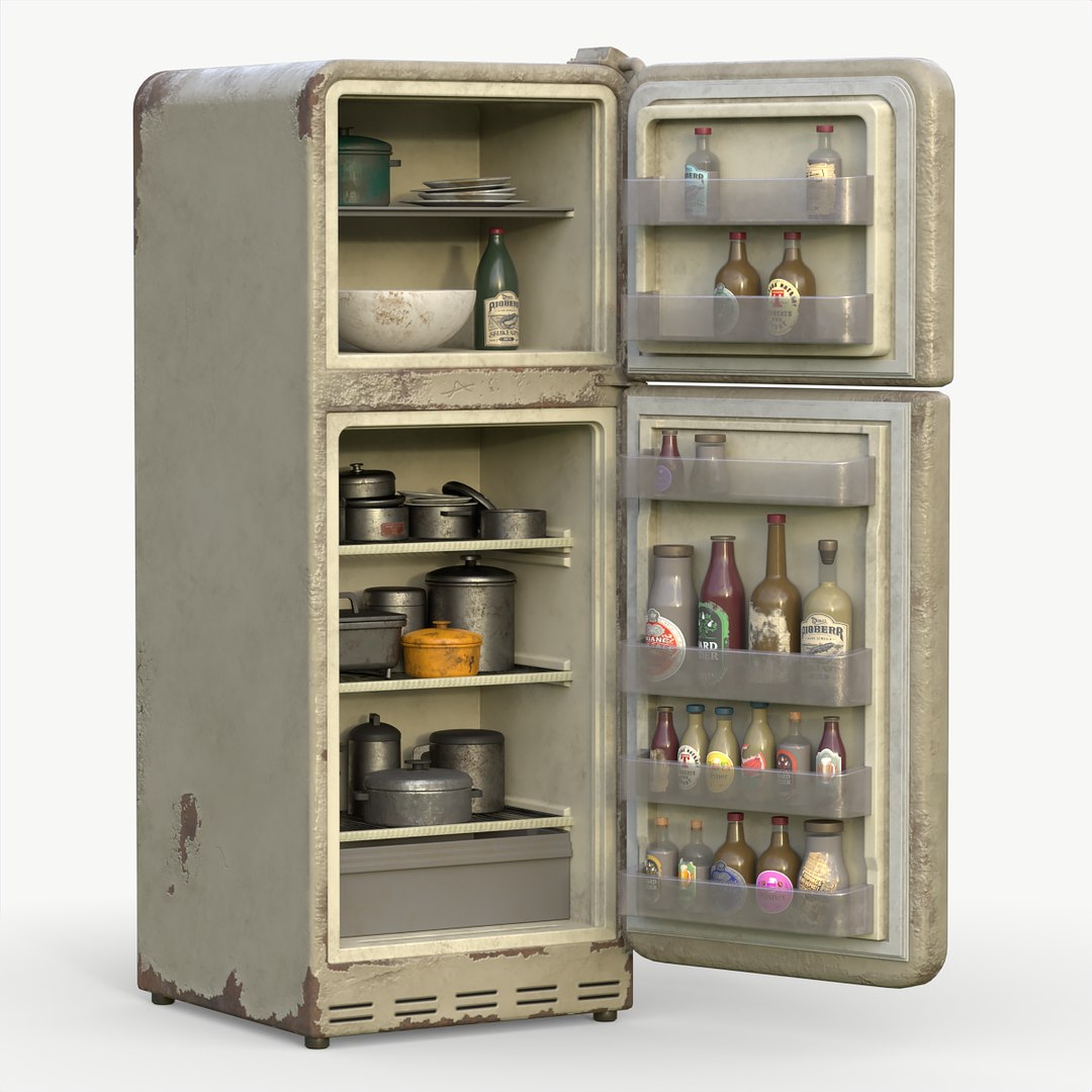 3D Fridge Game Ready PBR Refrigerator And Freezer - TurboSquid 2259714
