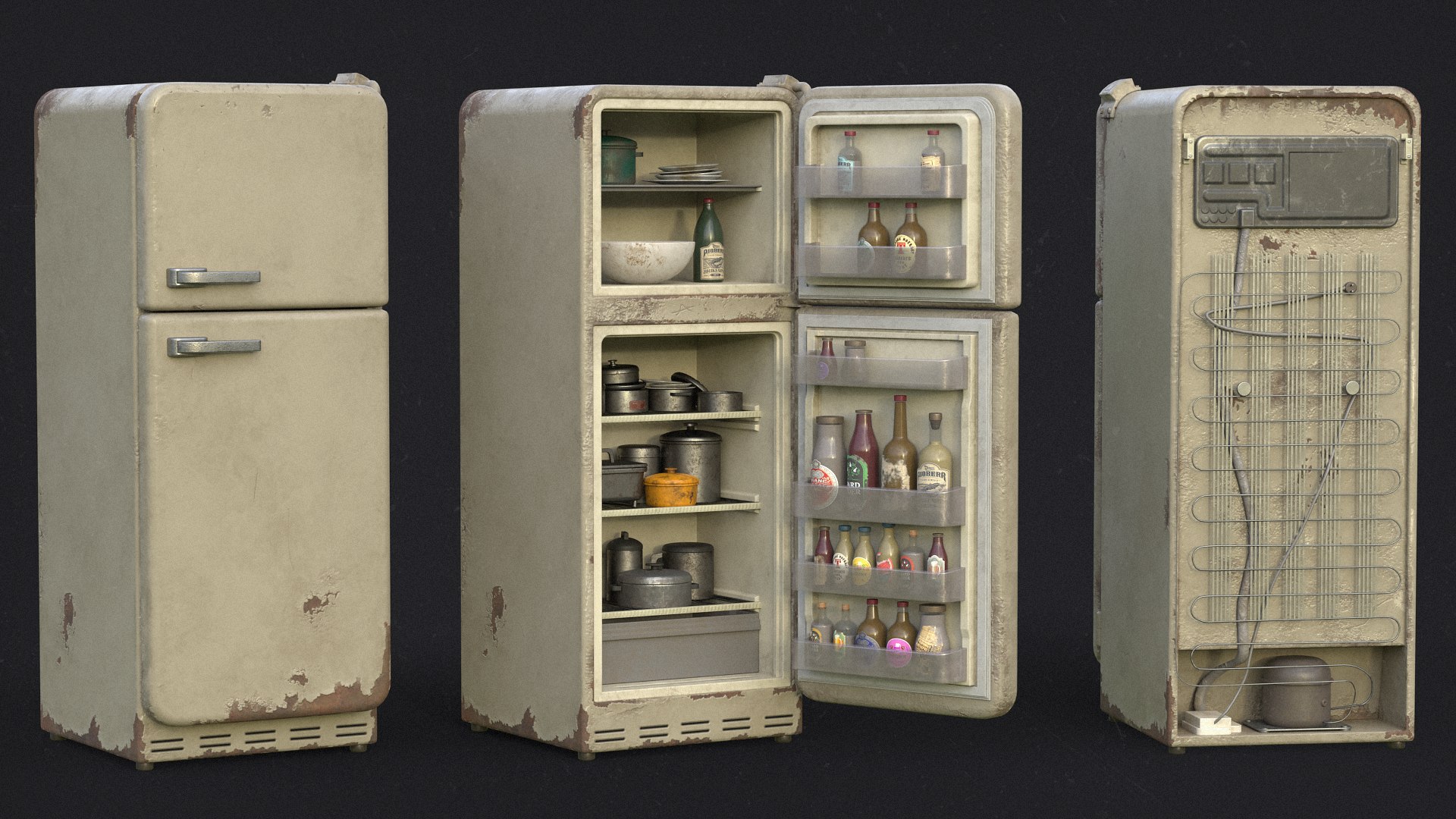 3D Fridge Game Ready PBR Refrigerator And Freezer - TurboSquid 2259714