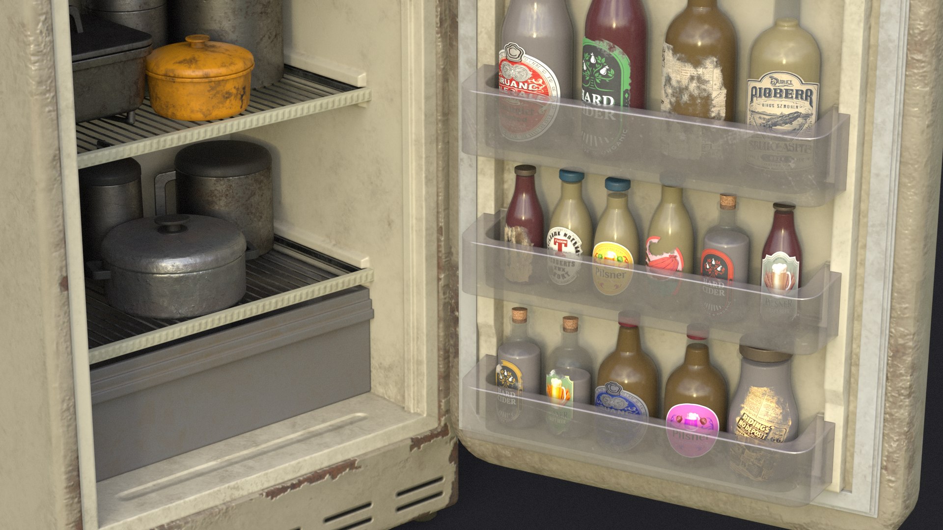 3D Fridge Game Ready PBR Refrigerator And Freezer - TurboSquid 2259714