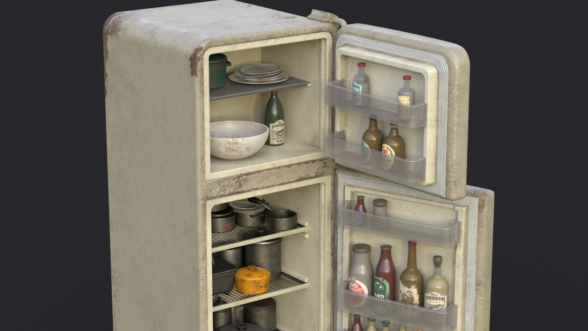 3D Fridge Game Ready PBR Refrigerator And Freezer - TurboSquid 2259714