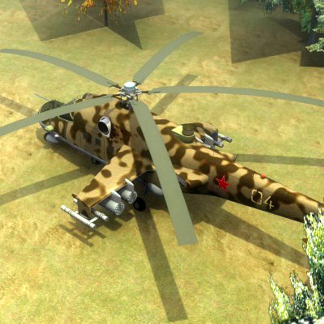 Mi24 Hind Attack Helicopter 3d Model