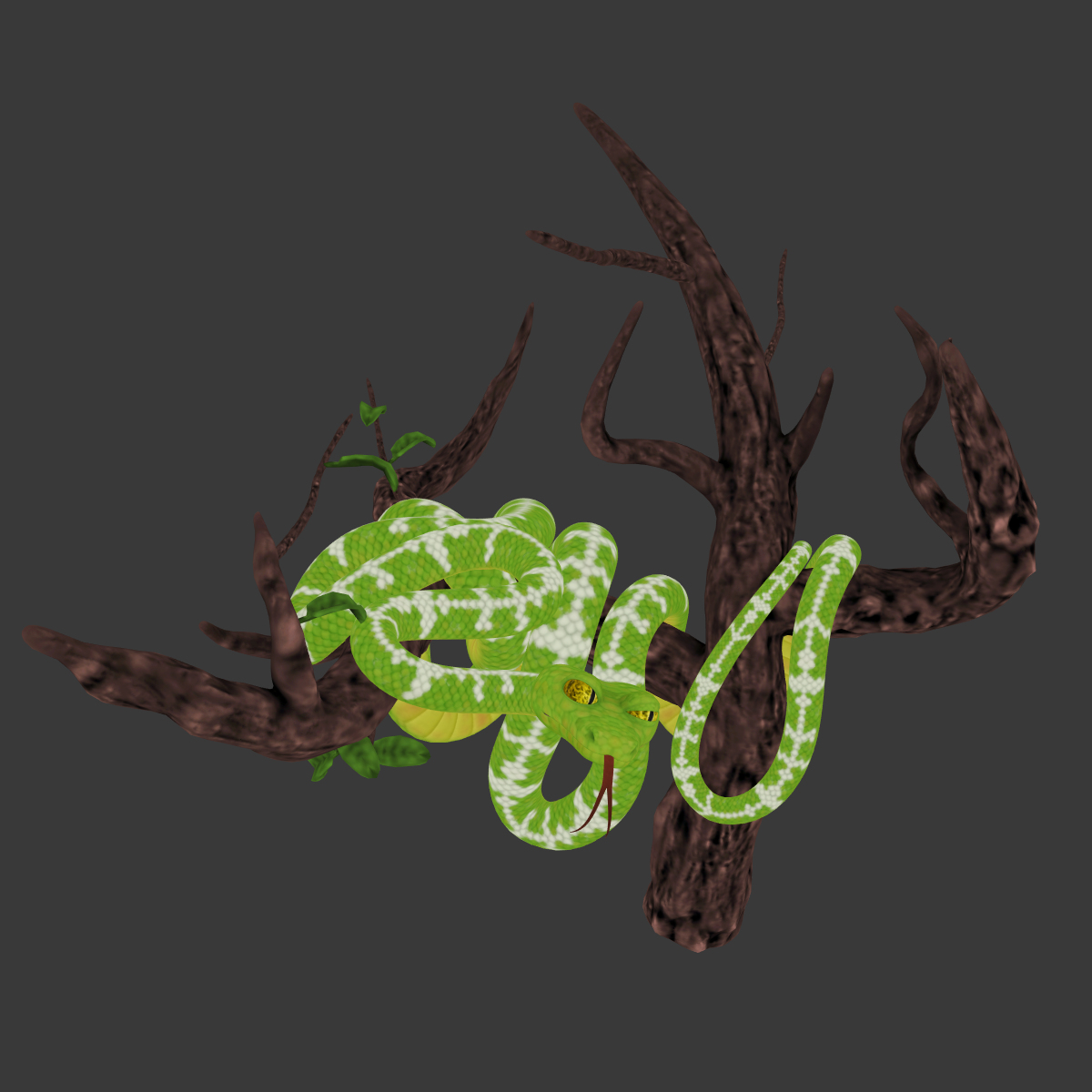 3d model cartoon emerald boa