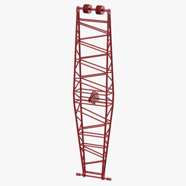 3D crane jib mast red model - TurboSquid 1680131