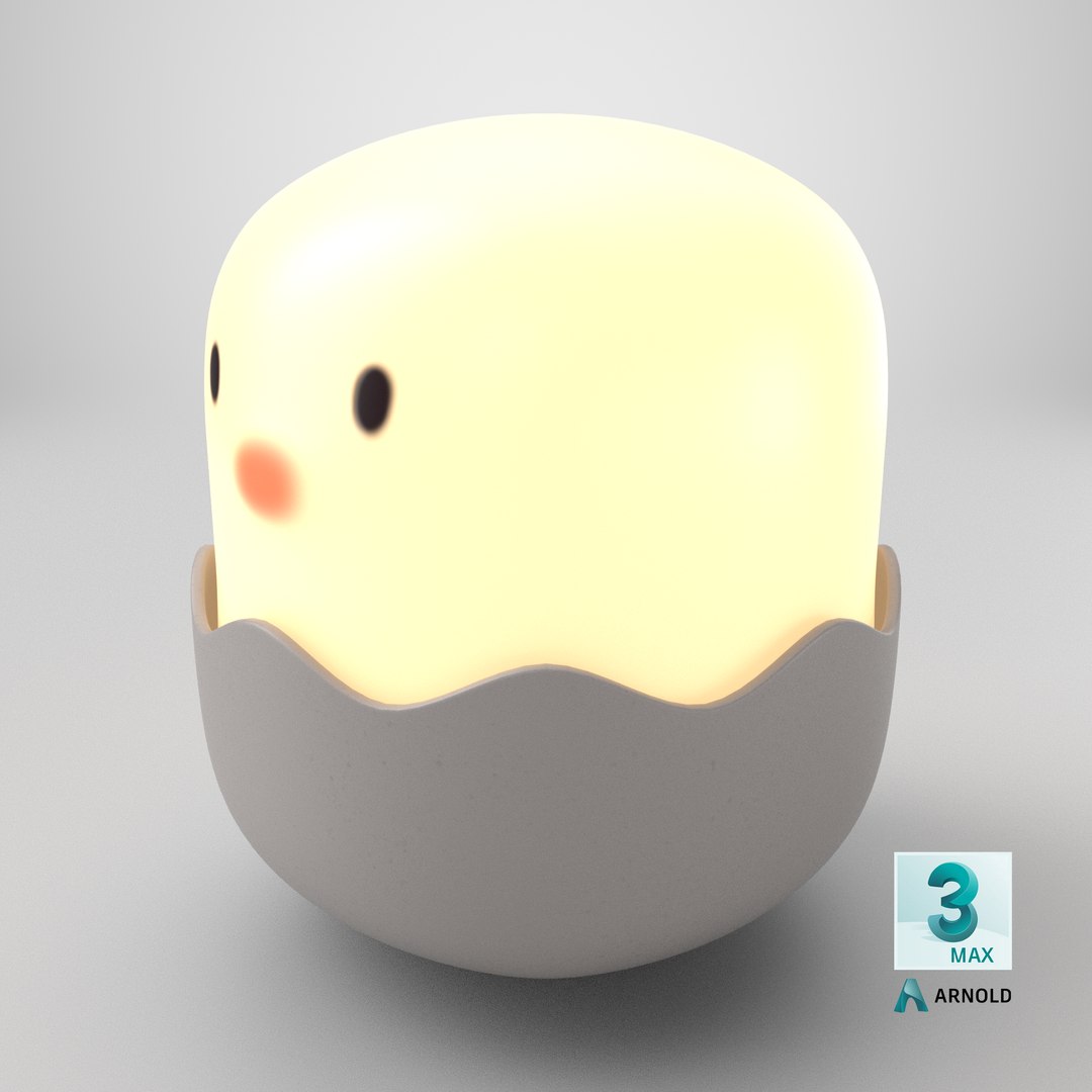 3D Cute Egg Shell Lamp Table Lamp - TurboSquid 2426390