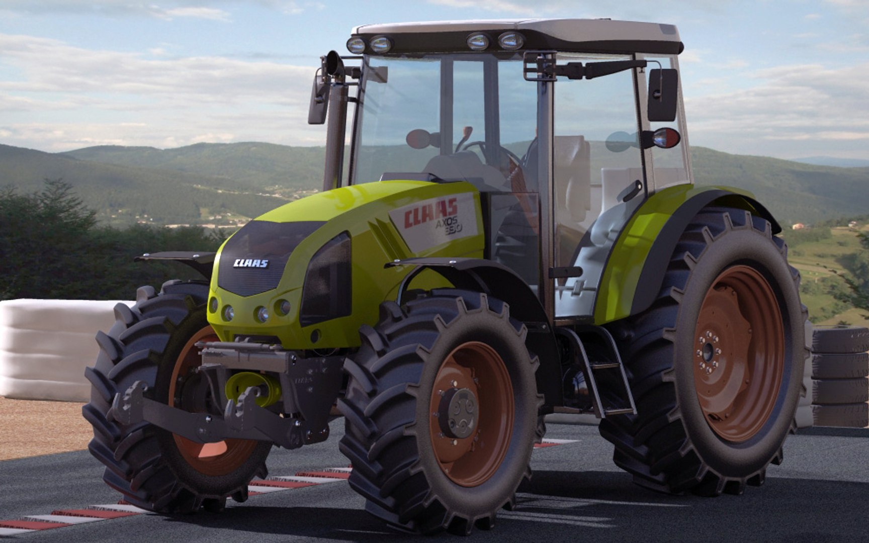3d Claas Axos Tractor Model