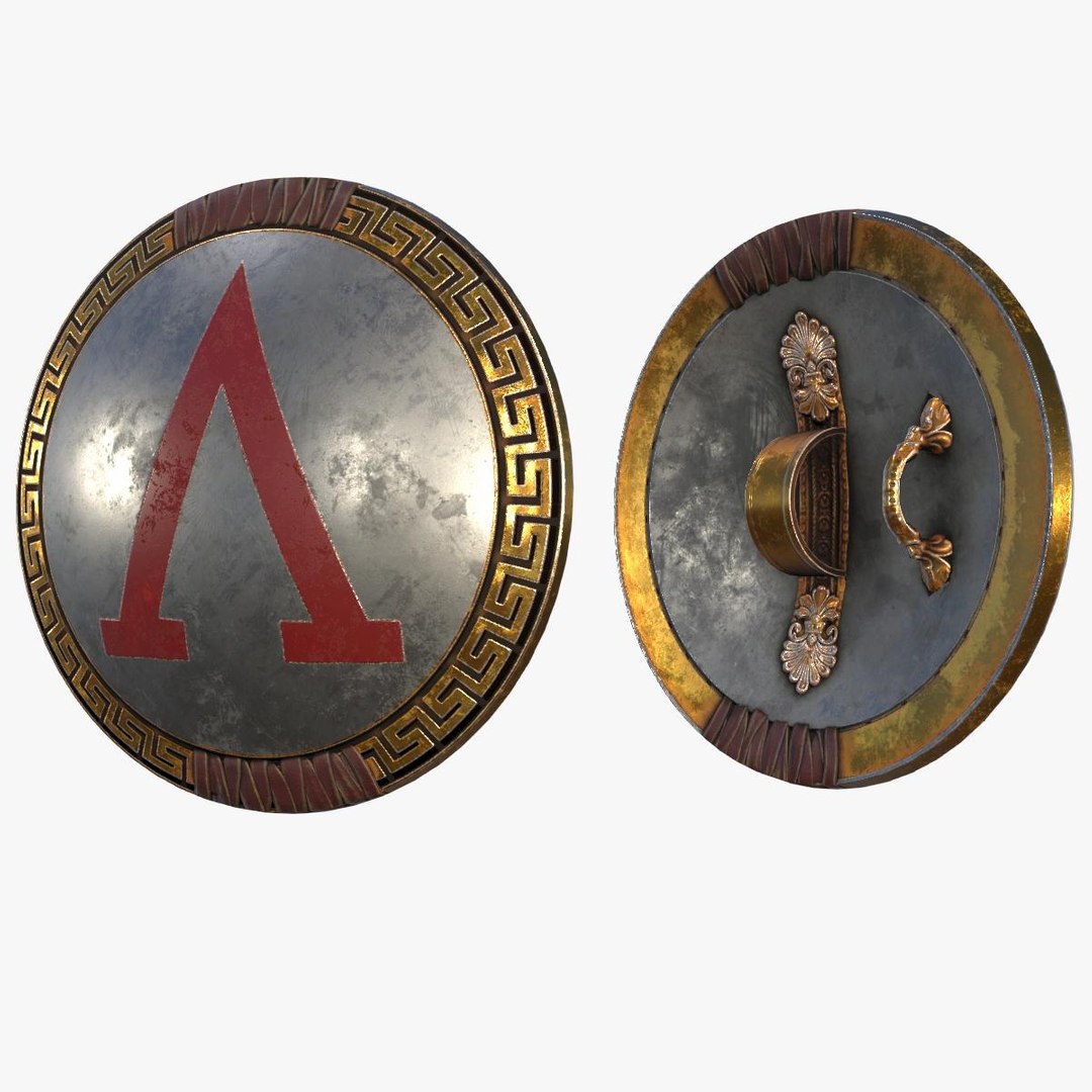 3D Fantasy Shield RPG Hoplite Aspis Porpax Greek Buckler Heater Kite ...