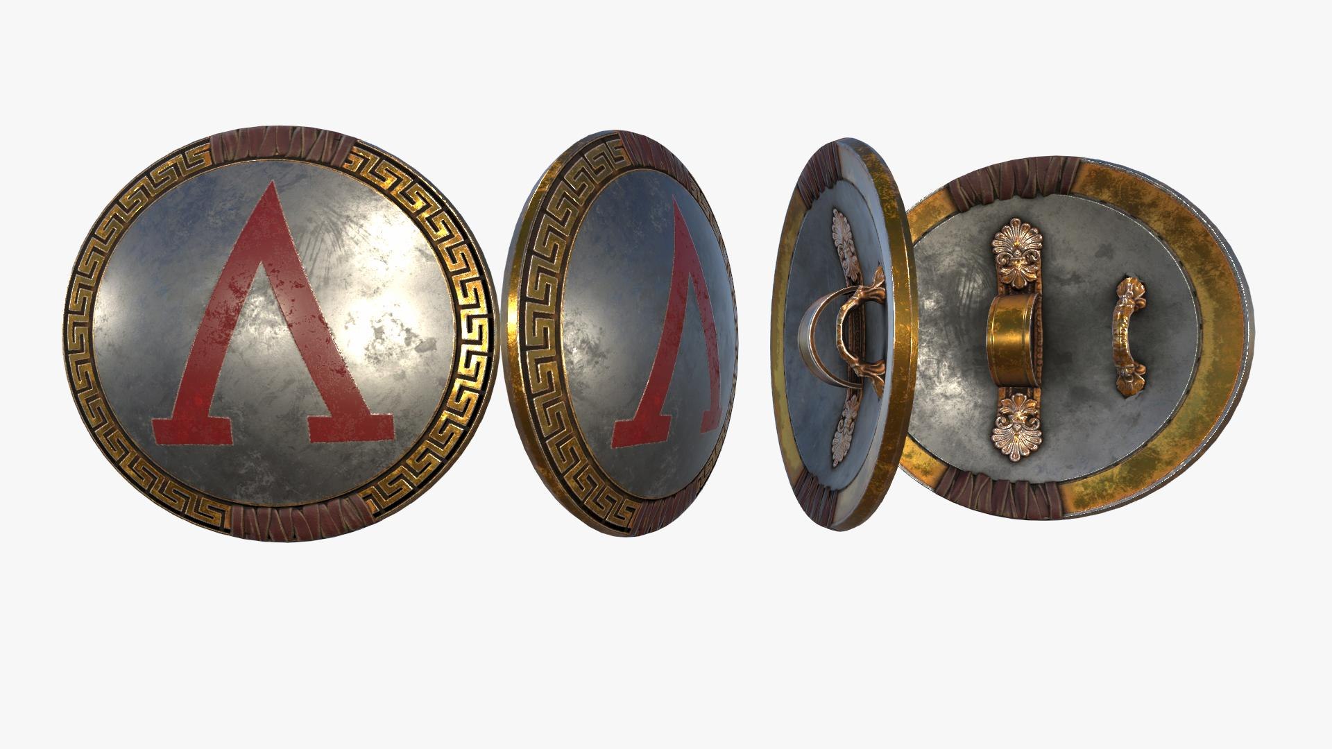 3D Fantasy Shield RPG Hoplite Aspis Porpax Greek Buckler Heater Kite ...