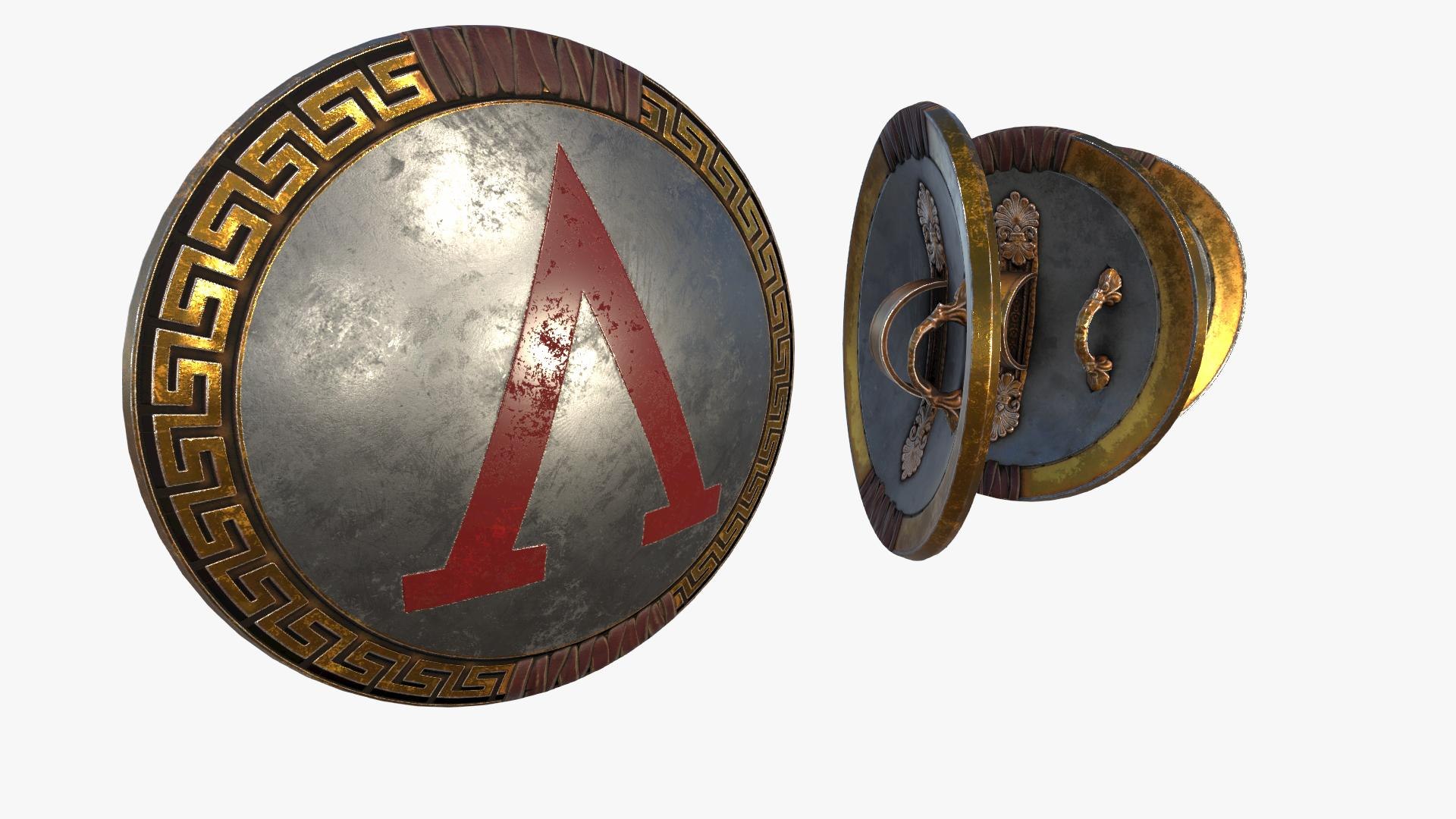 3D Fantasy Shield RPG Hoplite Aspis Porpax Greek Buckler Heater Kite ...