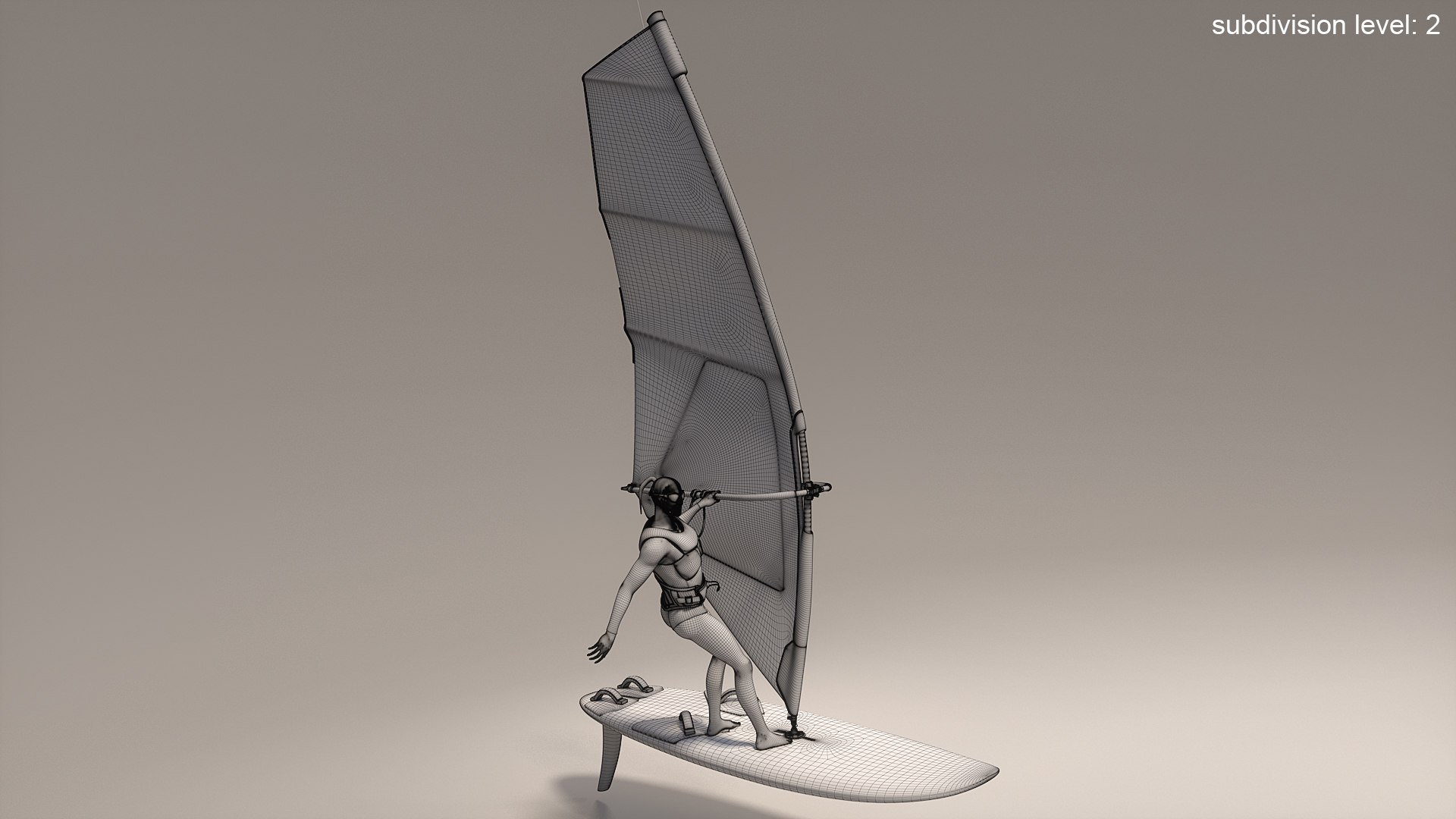 Female Windsurf Animated HQ Model - TurboSquid 2085587