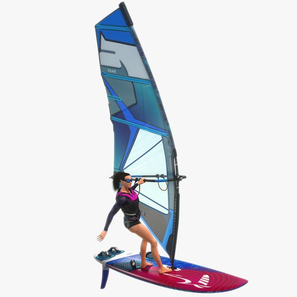 modelo 3d Sede animada de windsurf femenino - TurboSquid 2085587