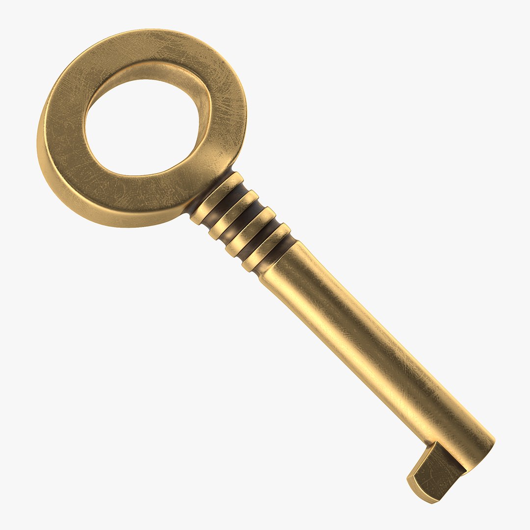 Brass skeleton key 3D model - TurboSquid 1222086