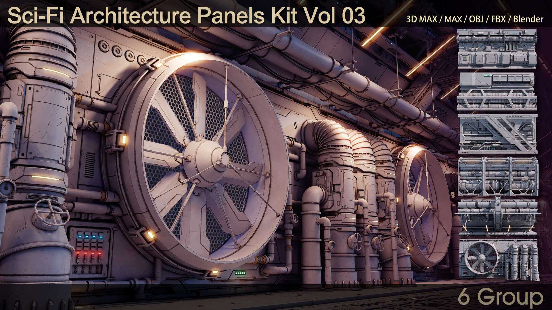 Sci-Fi Architecture Panels Pack vol 03 3D 모델 - TurboSquid 1960946