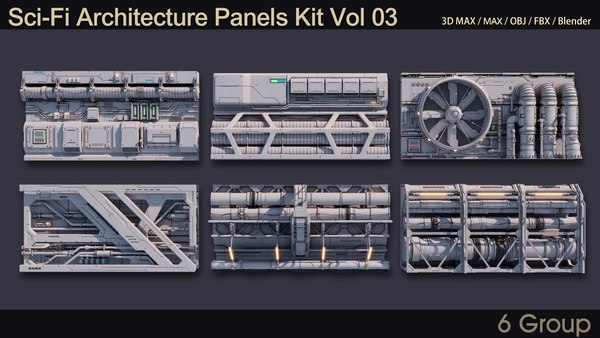 Sci-Fi Architecture Panels Pack vol 03 3D 모델 - TurboSquid 1960946