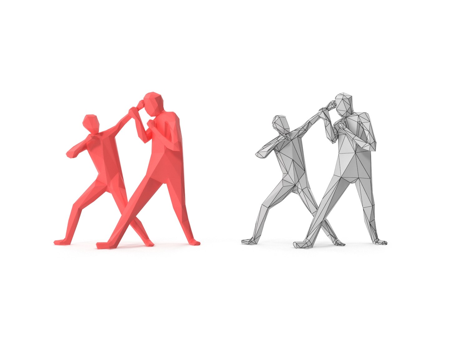 People Fighting Pose 3D Model - TurboSquid 1331636