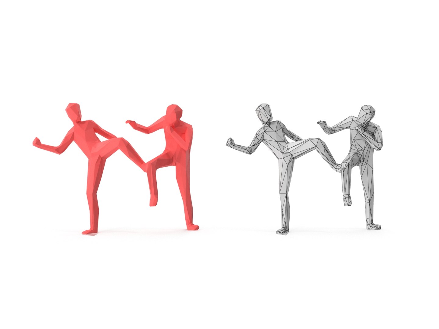 People Fighting Pose 3D Model - TurboSquid 1331636