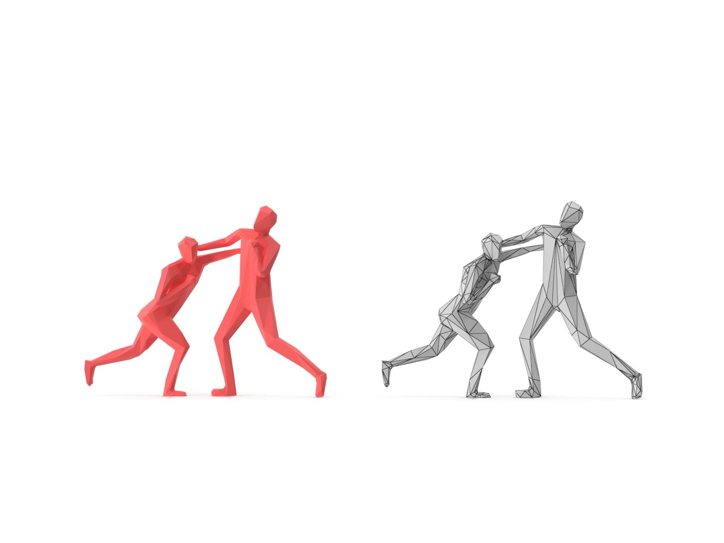 People Fighting Pose 3D Model - TurboSquid 1331636