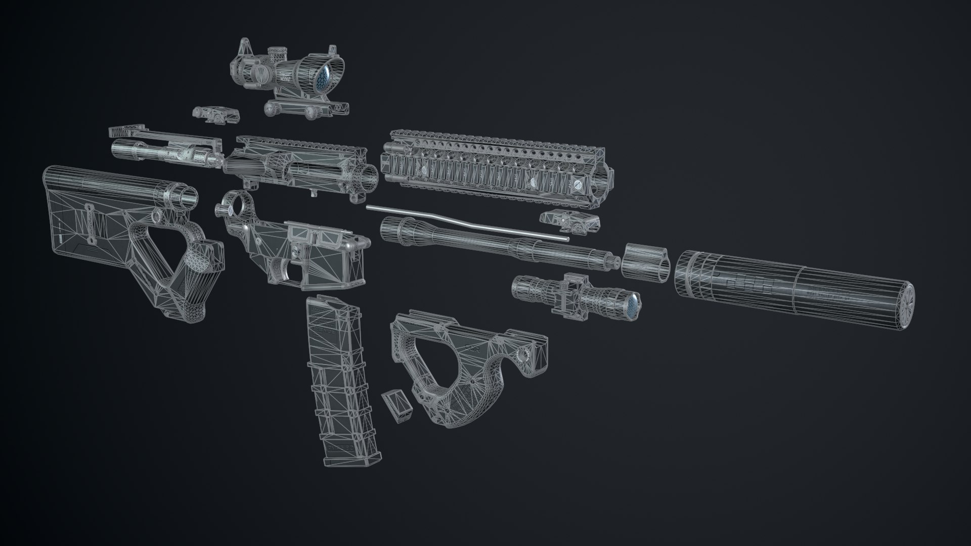 3D M4A1 Custom Modular Bundle 01 - TurboSquid 1874569