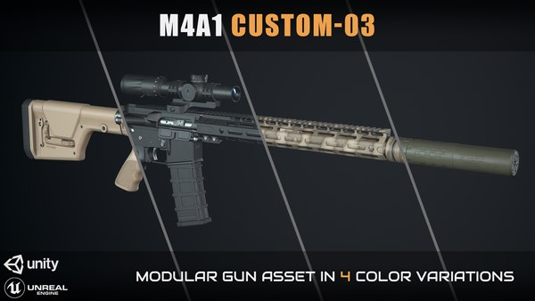 M4A1 Custom Modular Bundle 01 3D 모델 - TurboSquid 1874569