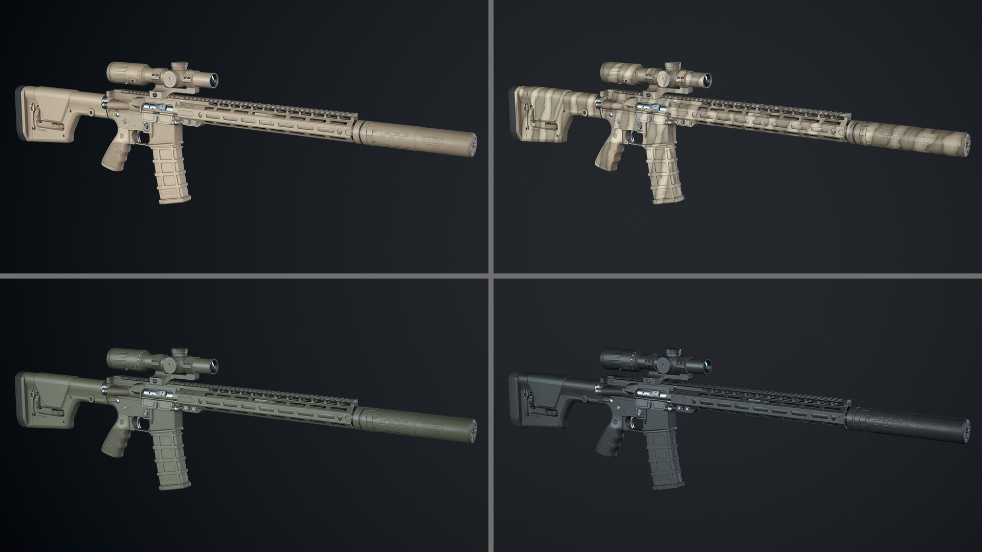 3D M4A1 Custom Modular Bundle 01 - TurboSquid 1874569