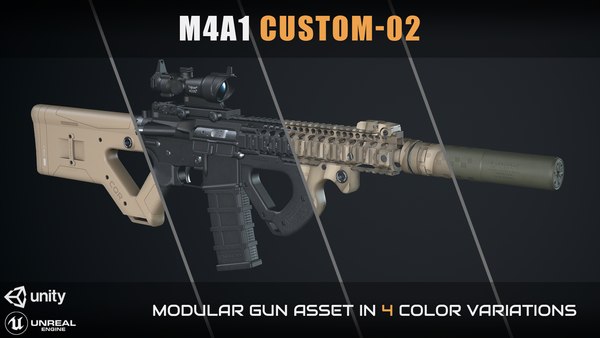 M4A1 Custom Modular Bundle 01 3D 모델 - TurboSquid 1874569