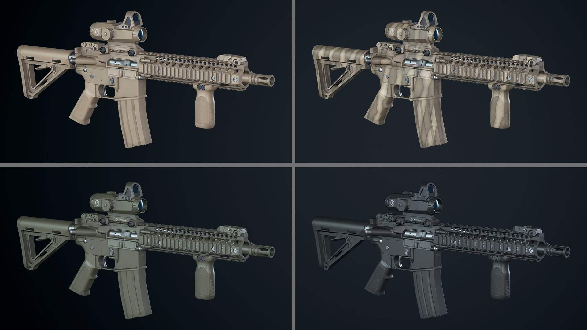 3D M4A1 Custom Modular Bundle 01 - TurboSquid 1874569