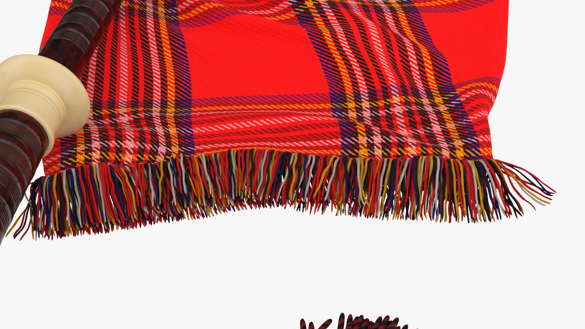 3D Model Scottish Bagpipes Instrument Red - TurboSquid 2230731