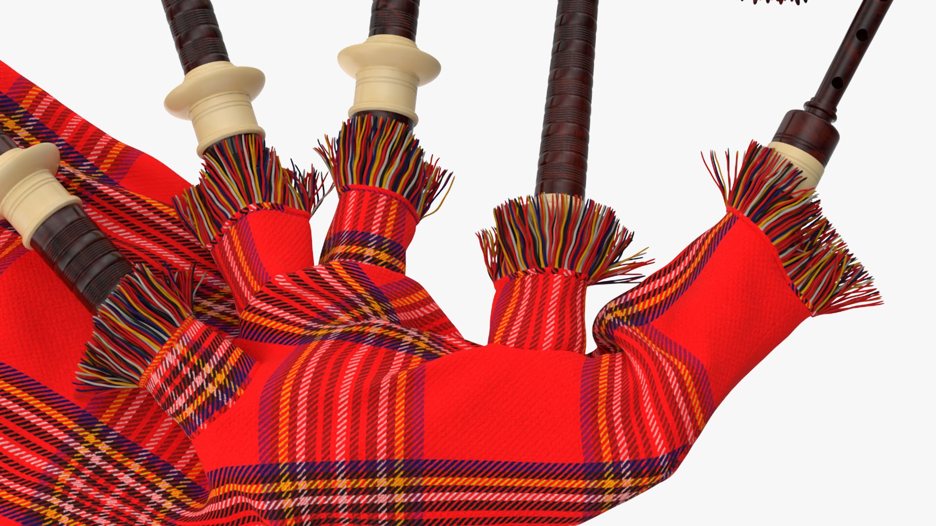 3D Model Scottish Bagpipes Instrument Red - TurboSquid 2230731