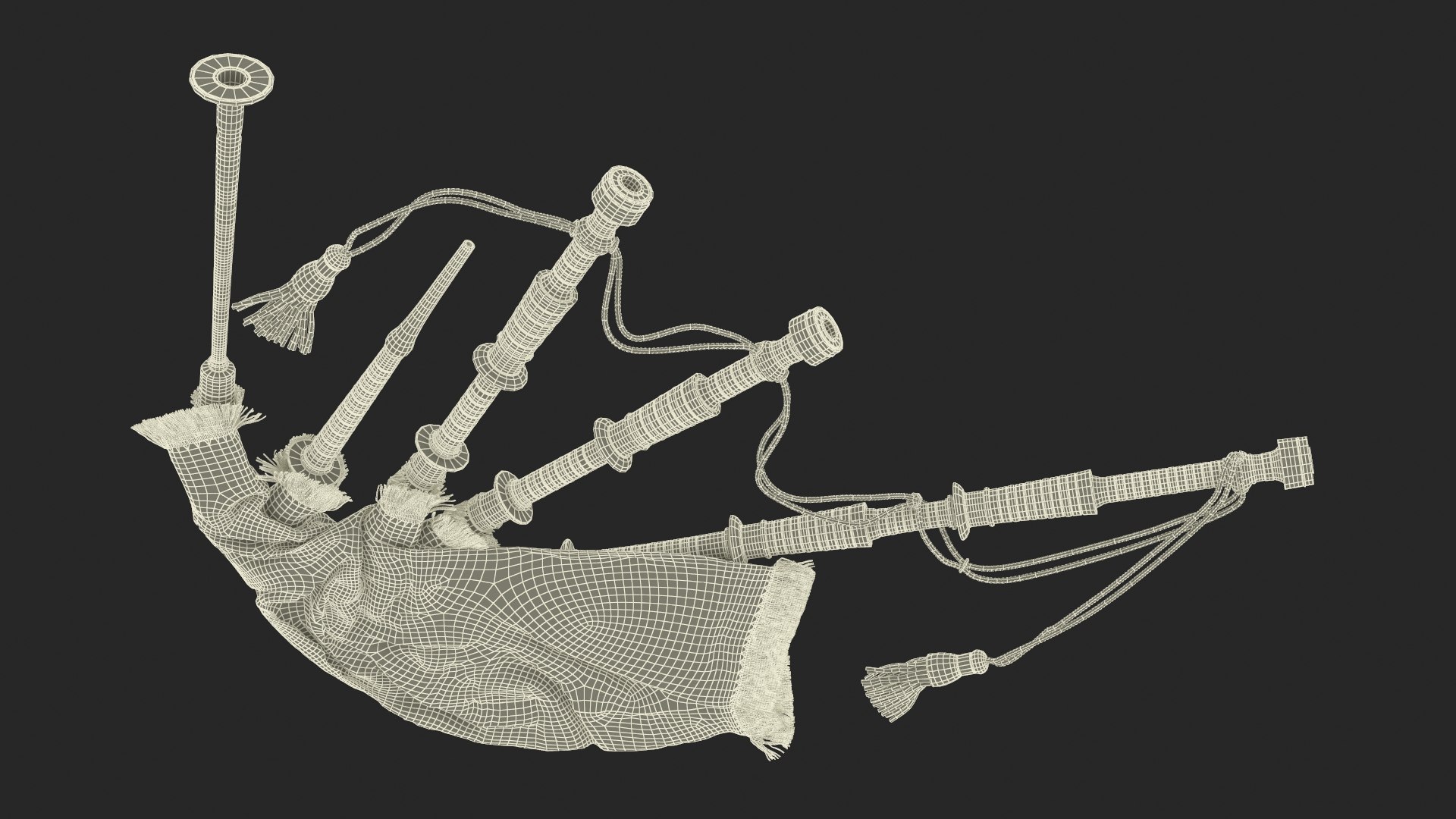 3D Model Scottish Bagpipes Instrument Red - TurboSquid 2230731