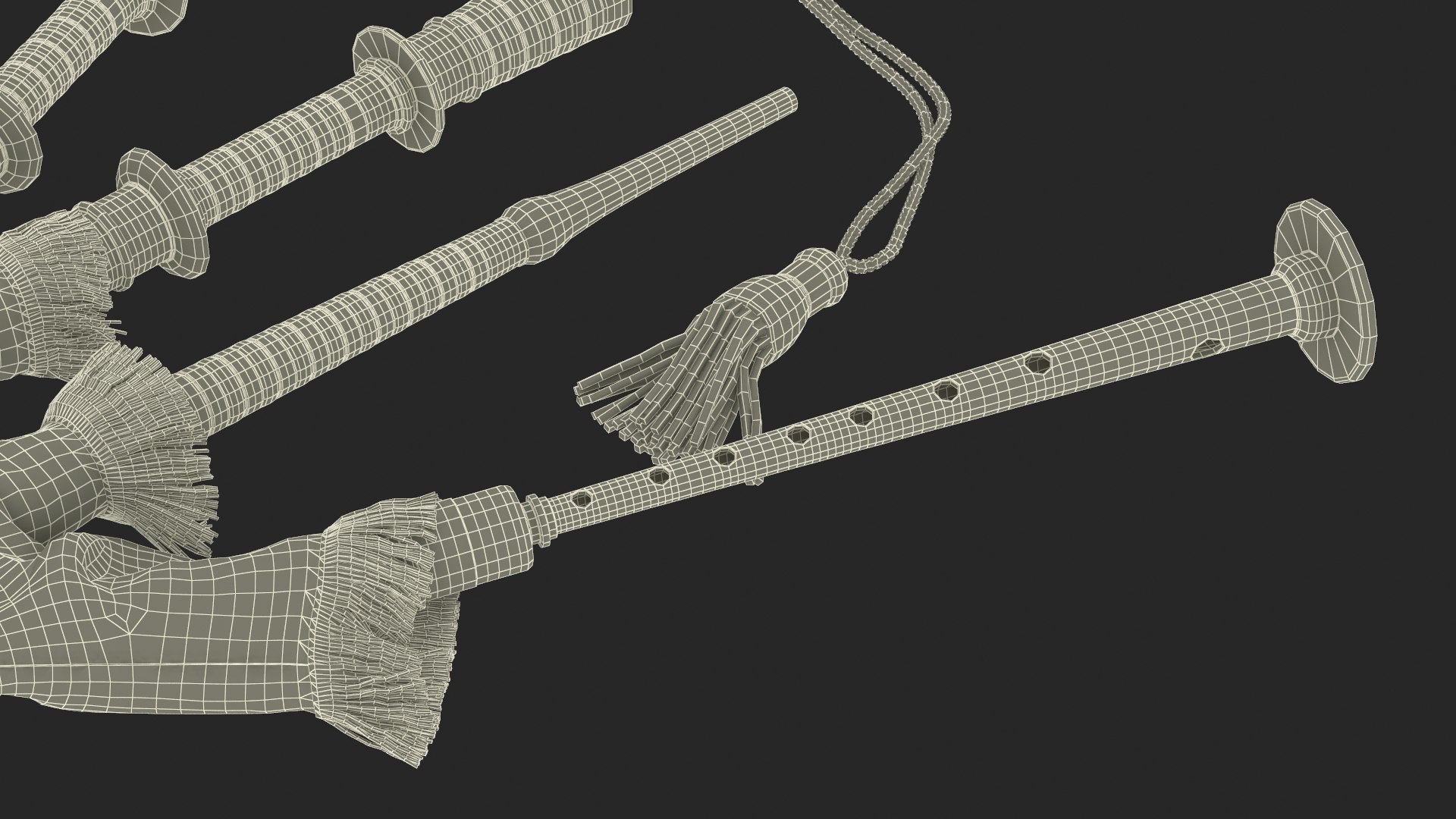 3D Model Scottish Bagpipes Instrument Red - TurboSquid 2230731