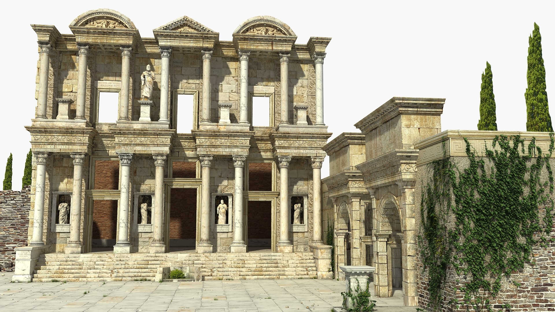 3D Ephesus - Library Of Celsus Model - TurboSquid 2036855