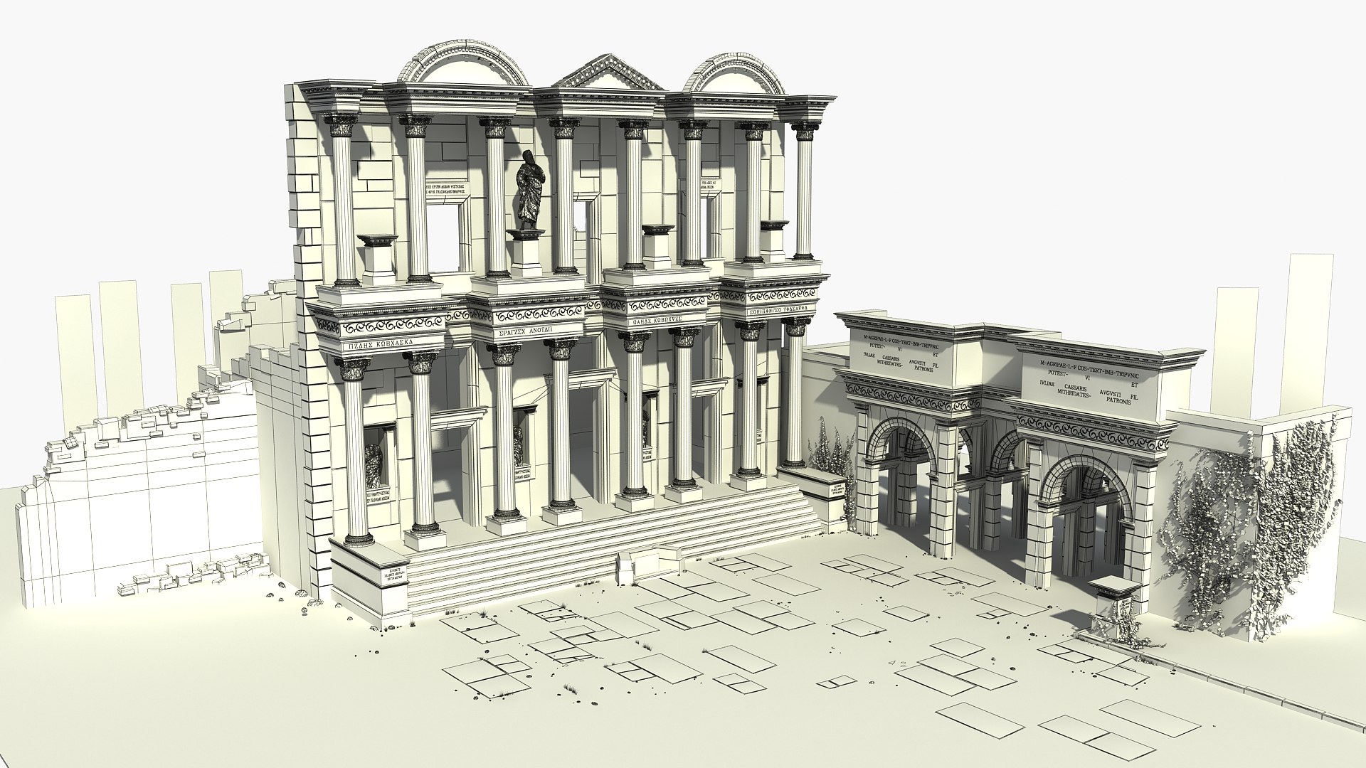 3D Ephesus - Library Of Celsus Model - TurboSquid 2036855