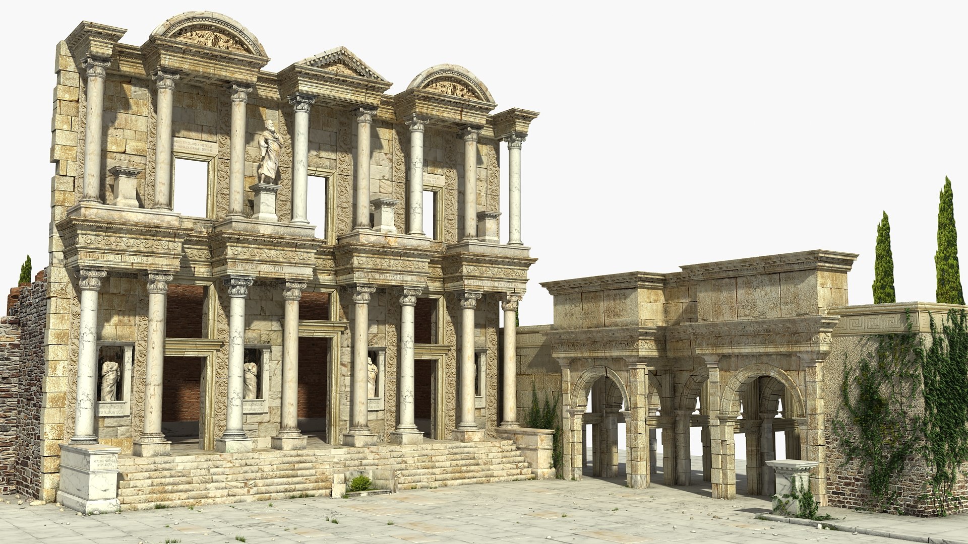 3D Ephesus - Library Of Celsus Model - TurboSquid 2036855