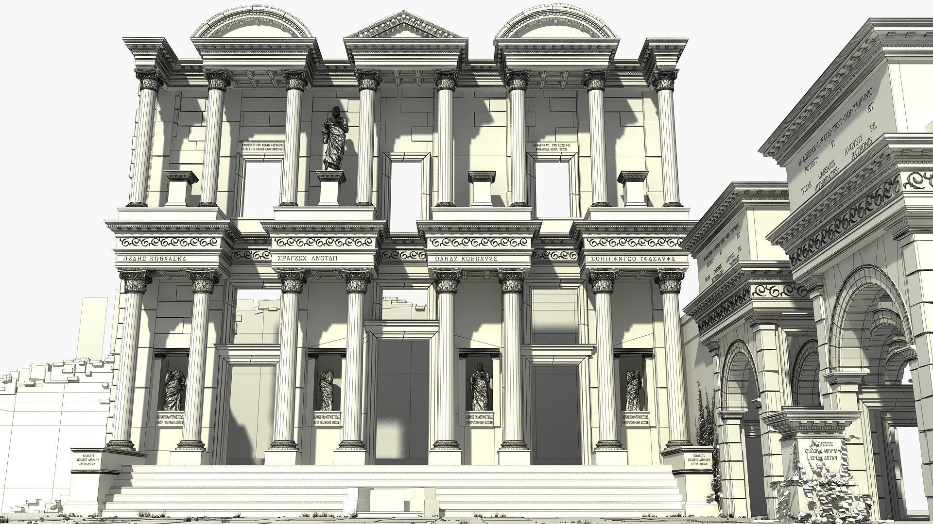 3D Ephesus - Library Of Celsus Model - TurboSquid 2036855
