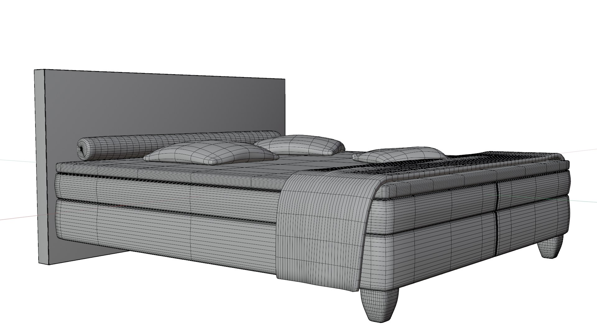 3D Bed Box Spring Model - TurboSquid 1583645