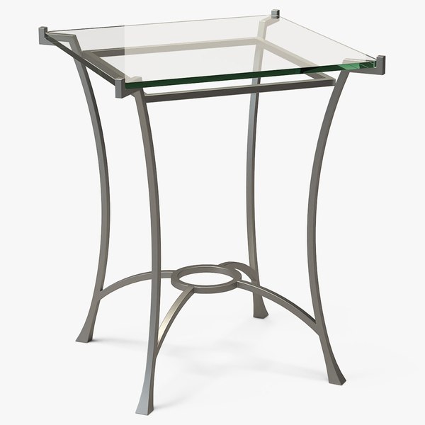 modelo 3d End Table Cuadrado Metal / Vidrio 020 - TurboSquid 1391493