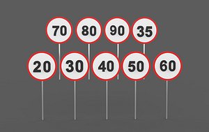 3D Speed Limit Models - Browse & Download Formats - TurboSquid