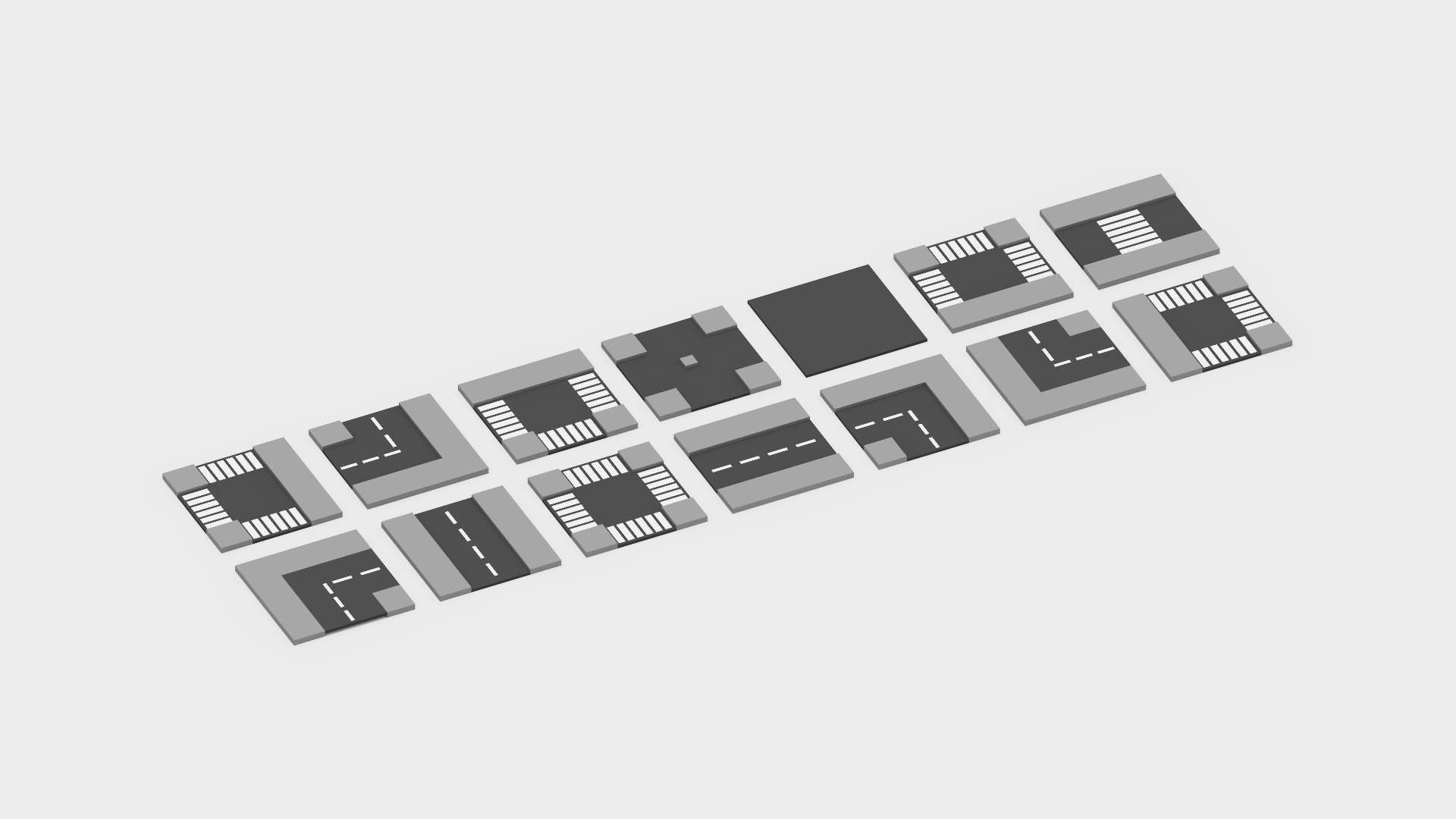 Voxel Road Sections 3D Model - TurboSquid 1871603