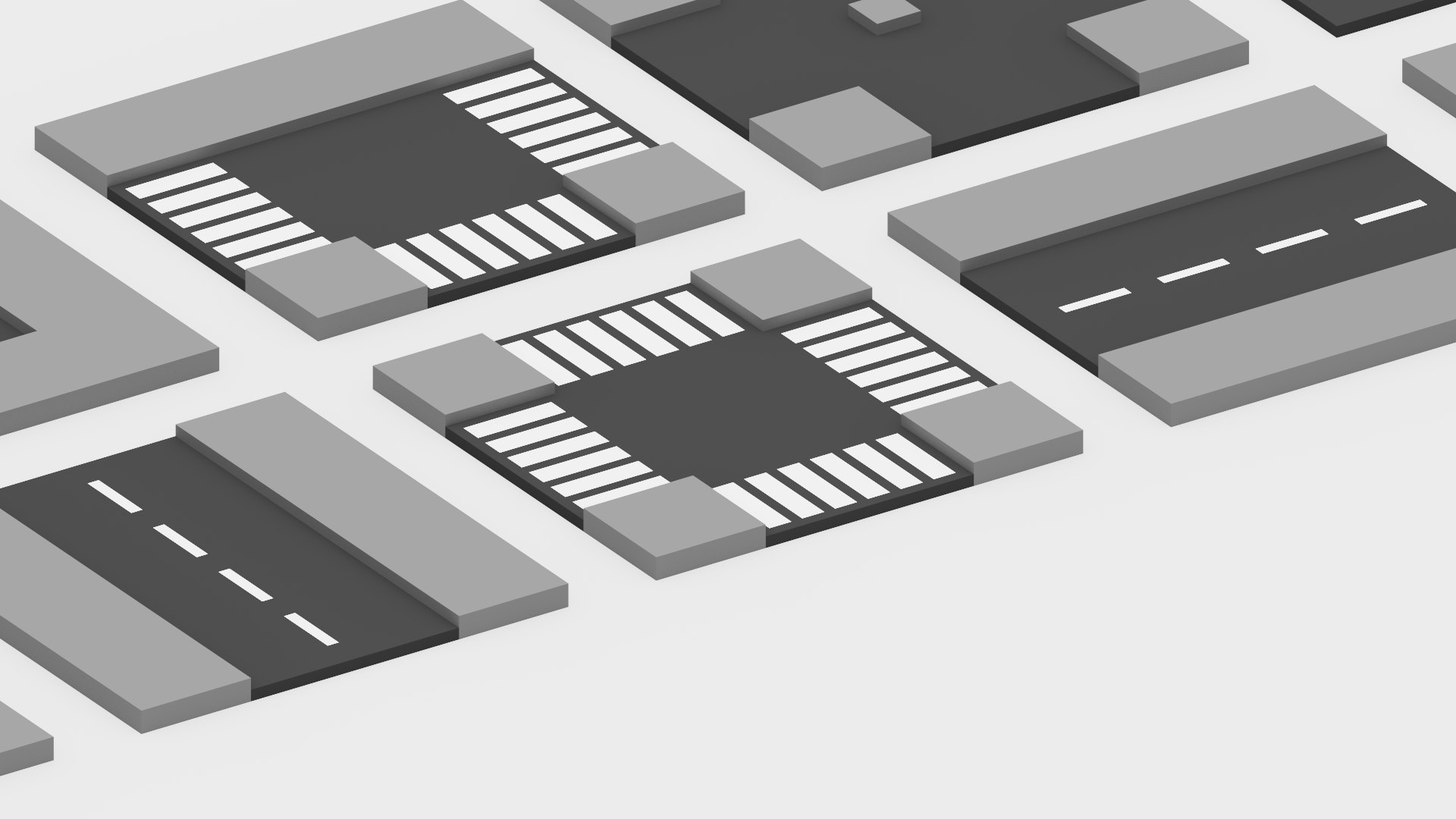 Voxel Road Sections 3D Model - TurboSquid 1871603